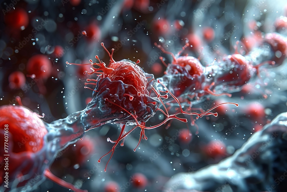 Microscopic view of platelets activating and clustering at a wound site ...