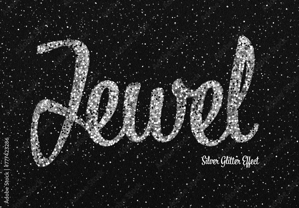Silver Glitter Text Effect Mockup With Generative AI Stock Template ...