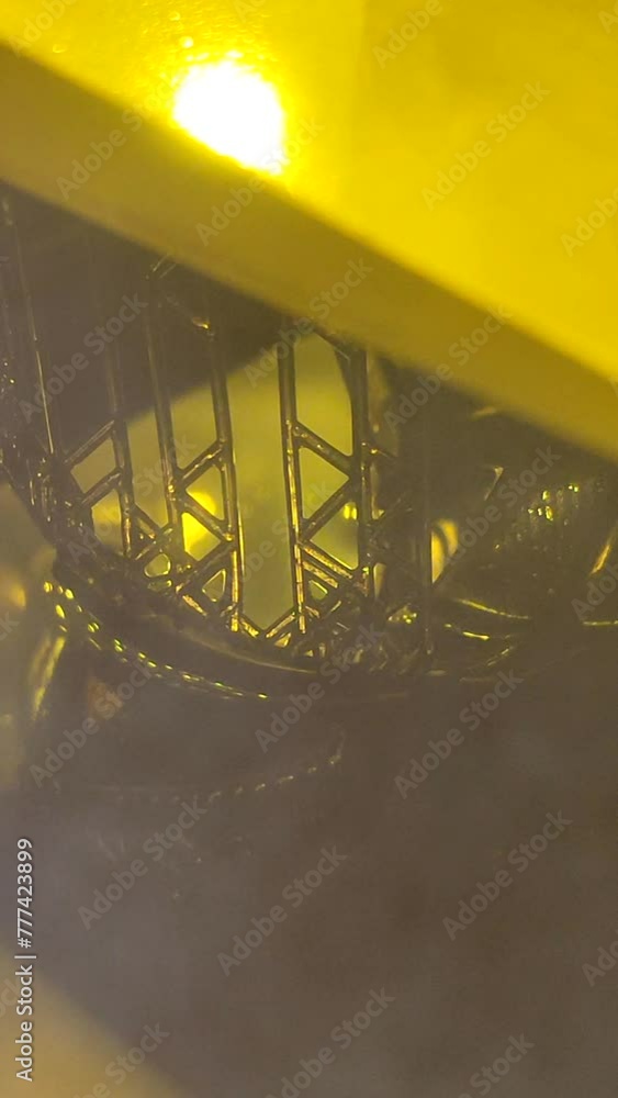 3D printer working process. 3D printing. Stereolithography ...