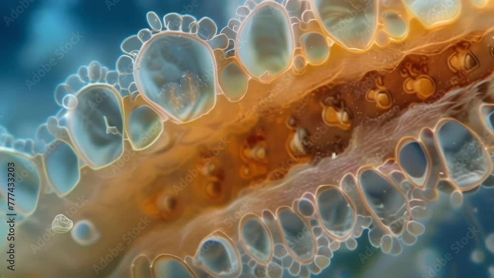 A side view of a pollen grain revealing its multiple layers consisting ...
