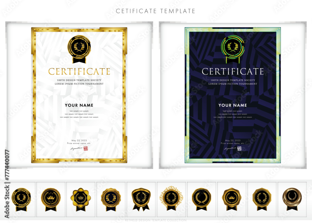 Luxury modern frames and shapes, templates for certificates of ...