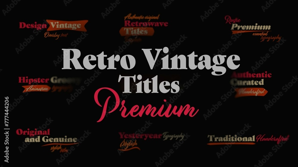 Premium Vintage Retro Insignia Badges Titles Animation Stock Template ...