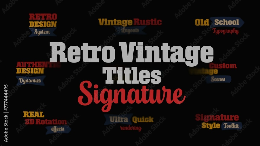 Signature Vintage Retro Insignia Badges Titles Animation Stock Template ...