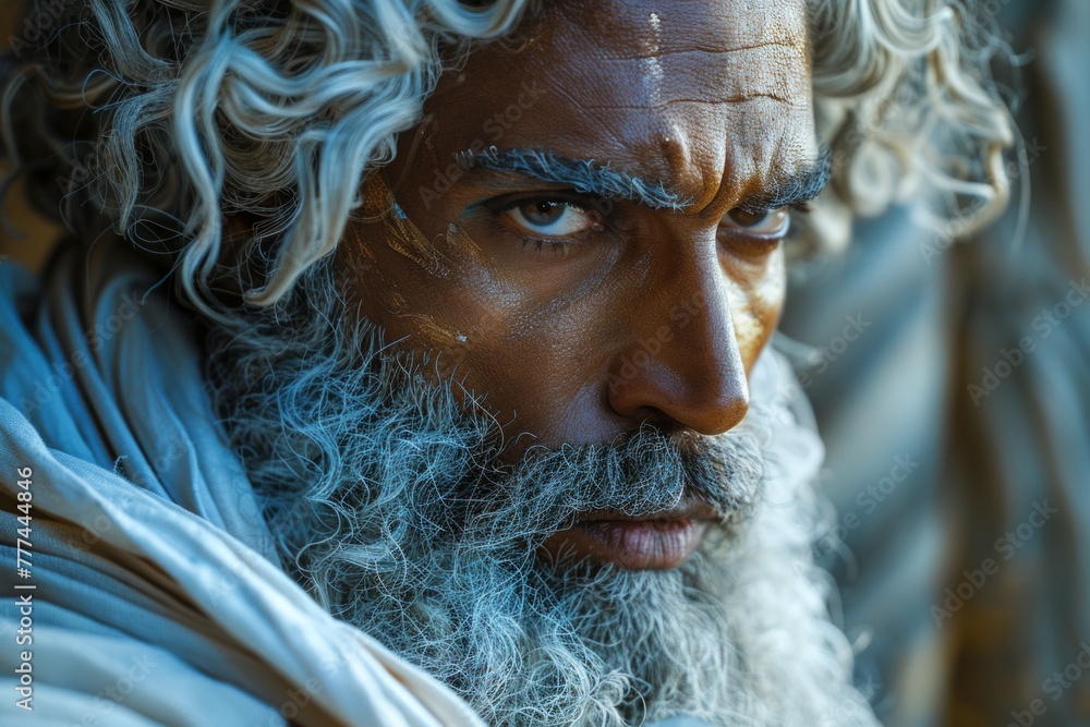 beautiful depiction of black god on neutral temple background . African ...