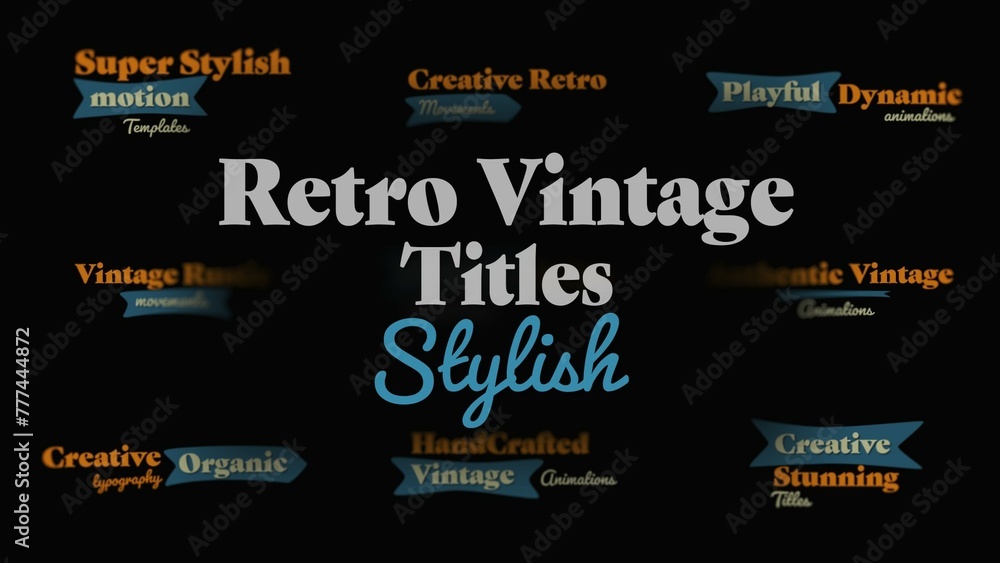Stylish Vintage Retro Insignia Badges Titles Animation Stock Template ...