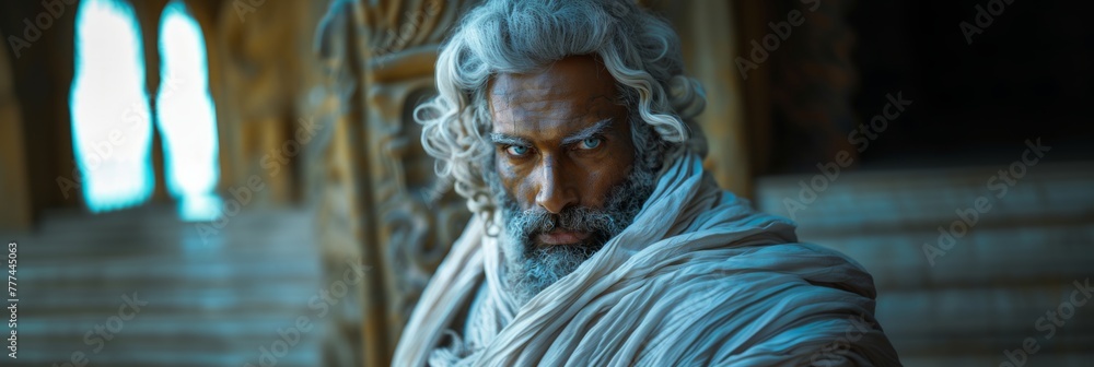 beautiful depiction of black god on neutral temple background . African ...