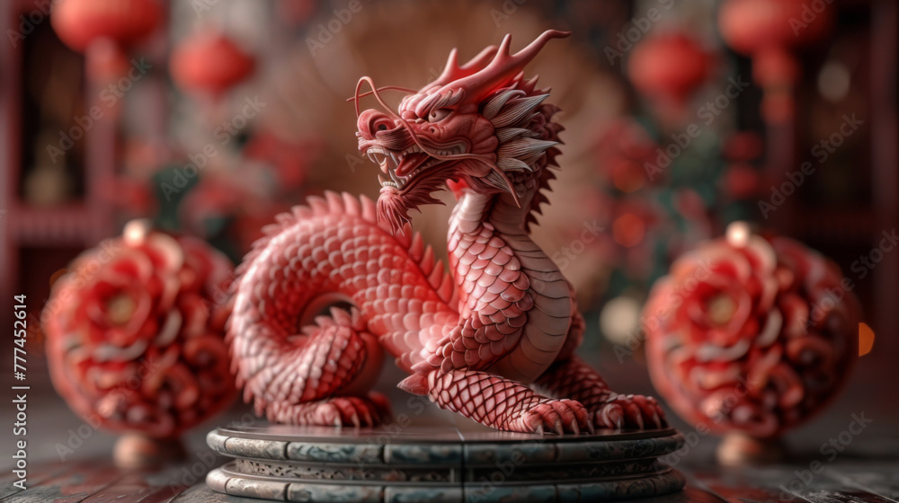 Chinese new year, year of the dragon banner template design with ...