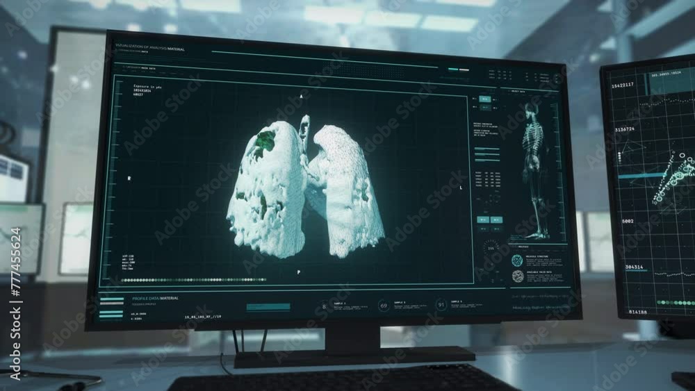 Medical X-ray Scan Of Patients Lungs Organ In A Modern Hospital ...