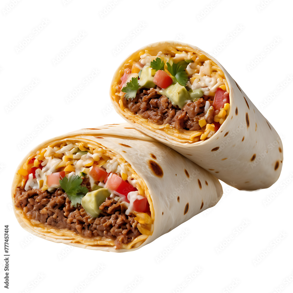 Burrito image isolated on a transparent background PNG photo, Burrito ...