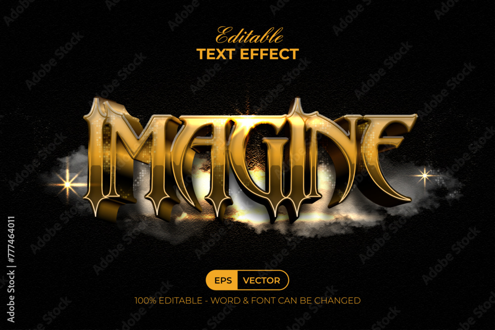 Imagine Gold Text Effect Style. Editable Text Effect Vector. Stock ...