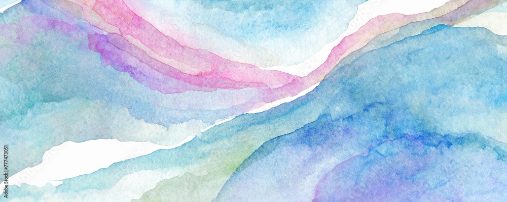 Abstract banner painted in pastel color. Textured paper background hand ...