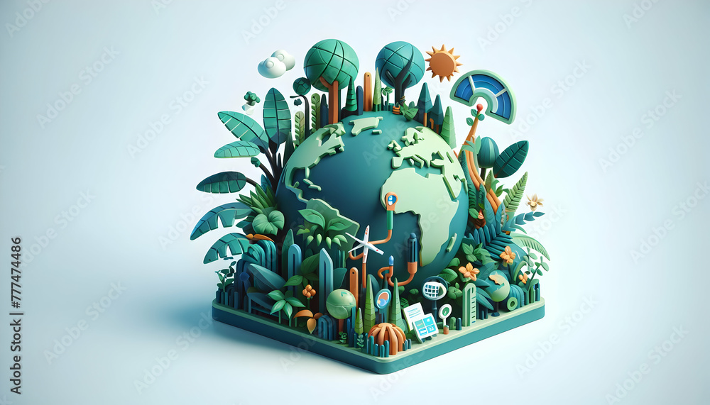 3d flat icon as Lush Rainforests Bring to life the dense and vibrant ...