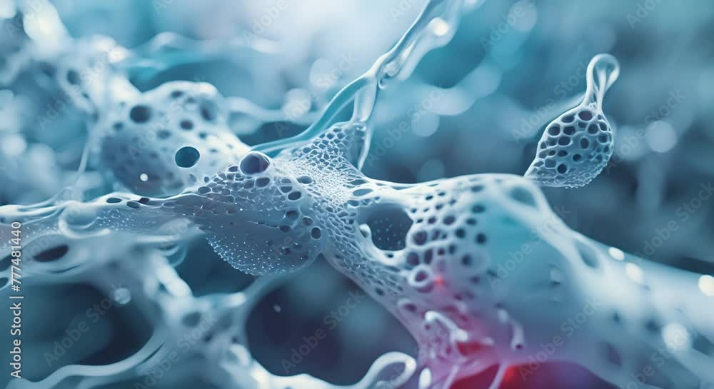 Futuristic bone marrow structure in 3D wireframe, hematology innovation ...