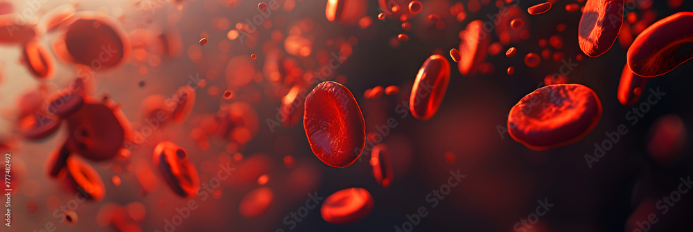 Blood photography of abstract Erythrocytes in motion creating a sense ...