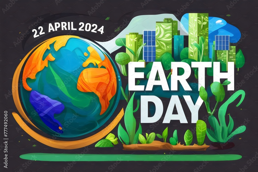 Earth Day 22 April 2024, Happy Earth Day, illustration of earth day ...