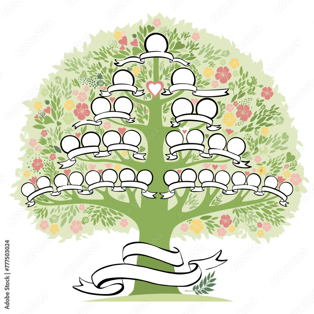 Family genealogic tree. Parents and grandparents, children. Genealogy ...