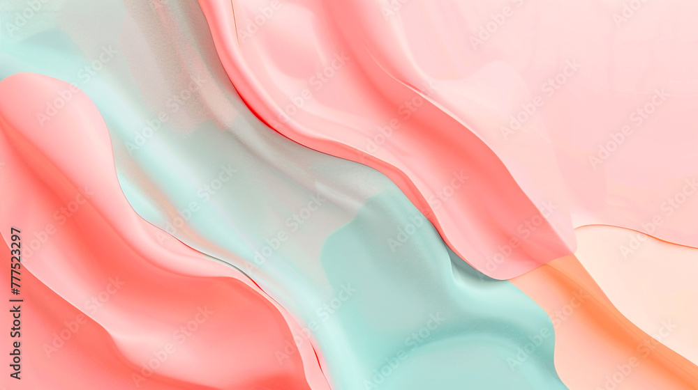 Liquid paint mixtures in peeling pastel tones, an overlapping of colors ...
