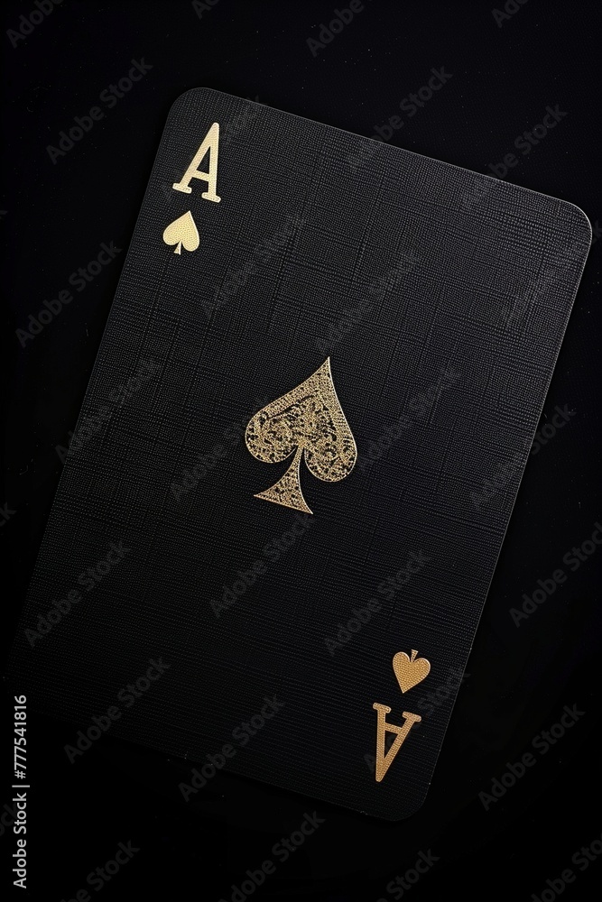 A solitary black ace card, its gilded lettering seemingly defying ...
