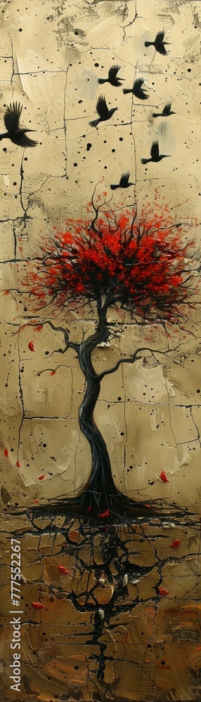 Craft an intriguing scene of a barren desert landscape with a single ...