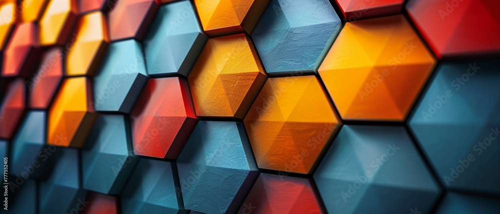 Create a hexagonal die-cut design that symbolizes unity and connection ...