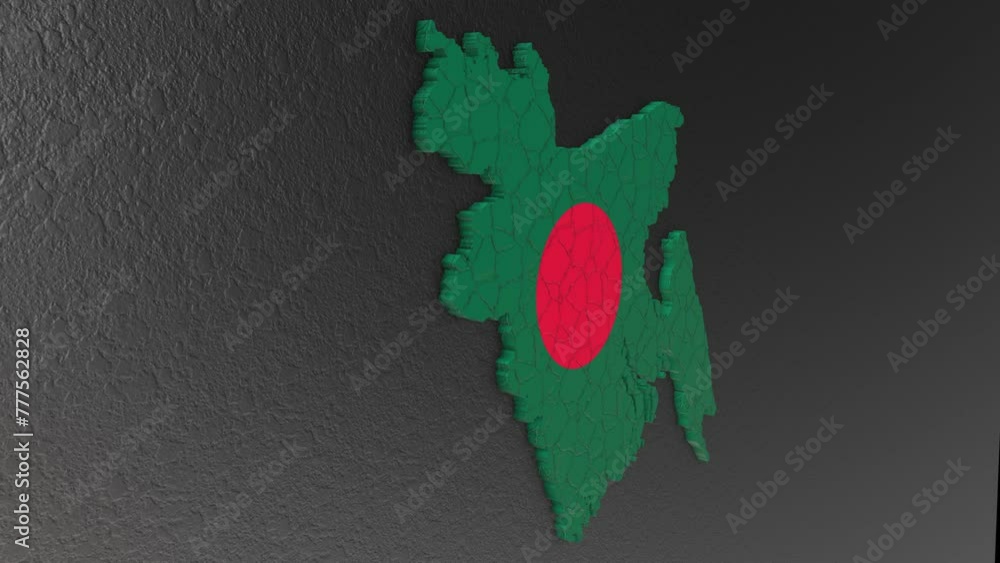 Bangladesh map 3d. 3d map of Bangladesh. Stock Video | Adobe Stock