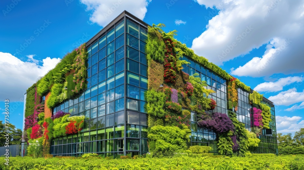 Eco-friendly and sustainable modern factory building in the industrial ...