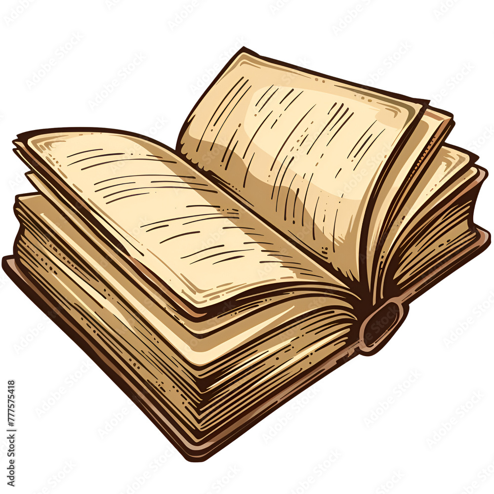 Cartoon Style Books Logo Illustration Transparent Background Perfect ...