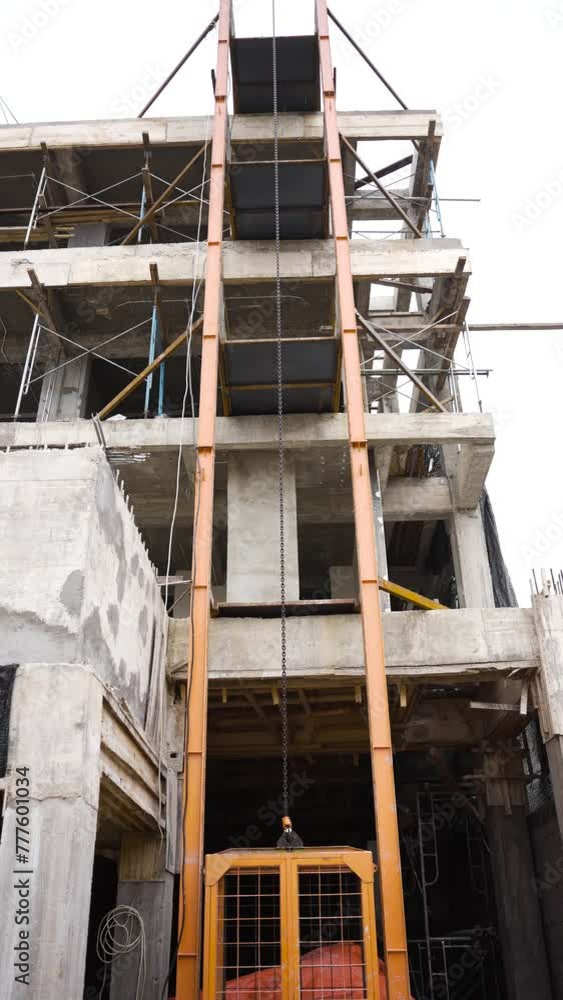 Building under construction, unfinished architecture, vertical screen ...