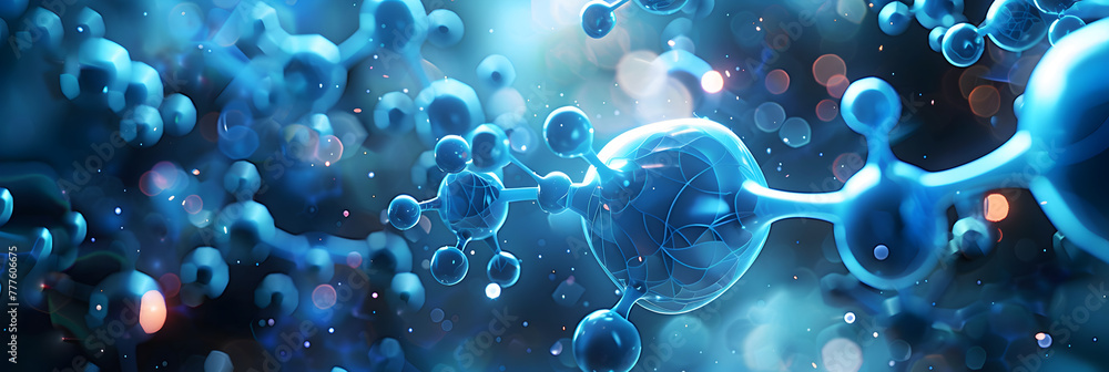 3d Illustration Of Abstract Molecular Structure For Science Or Medical ...