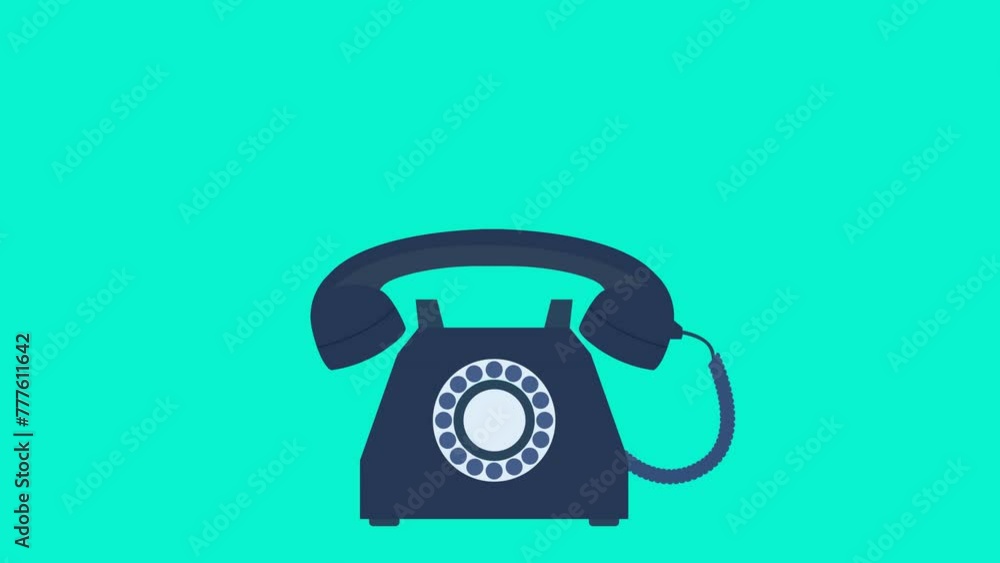 Telephone Ringing Green screen animation. Vintage retro Telephone ...