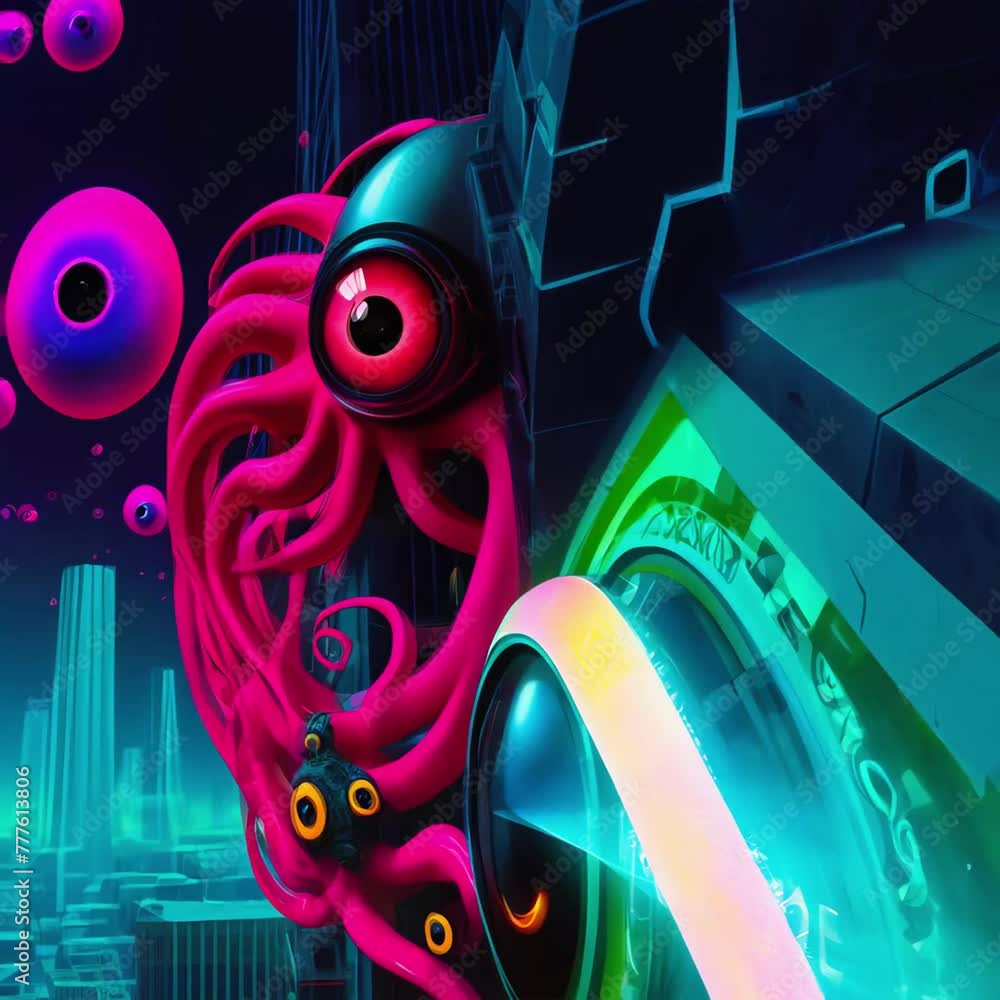 Trippy Octopus-tentacles, all-seeing eye, Morphing Hypnotic deep-state ...