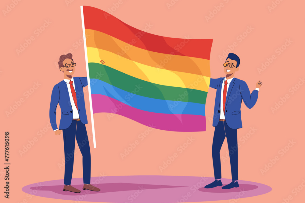 Vecteur Stock Progressive businessman and businessman proudly display a ...