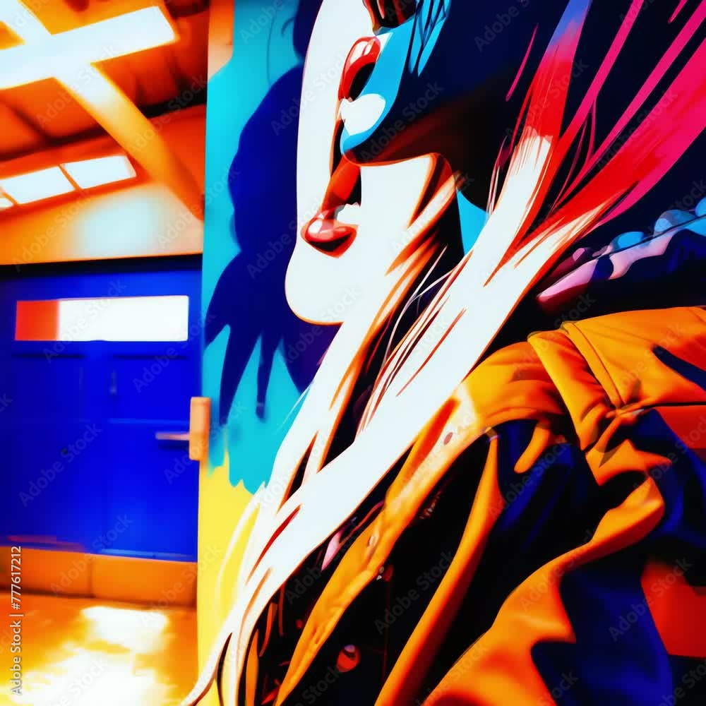 Ink illustration of a beautiful female villain maniacally laughing with ...