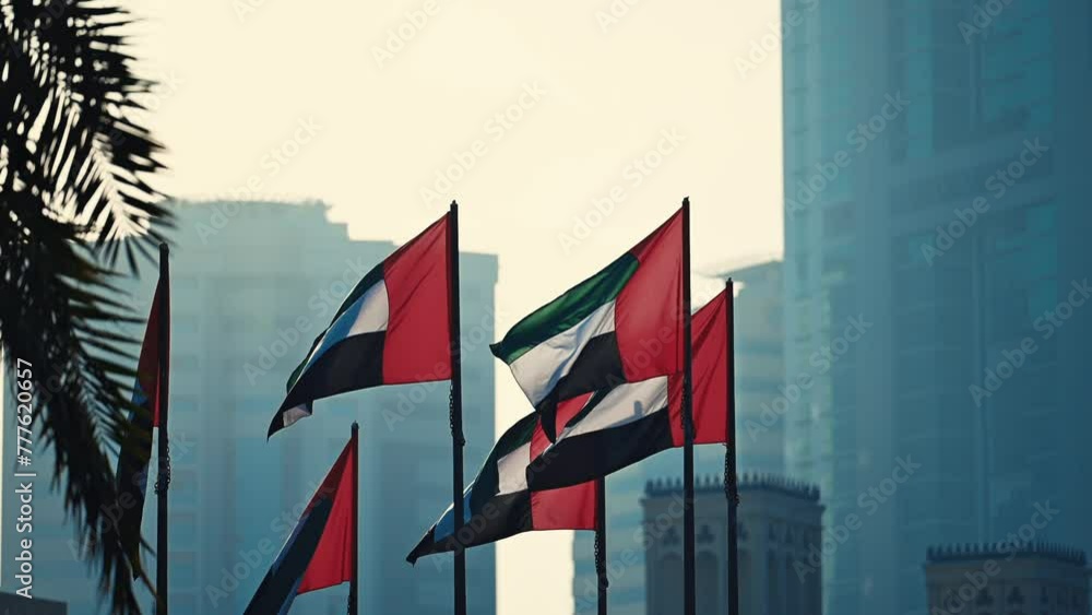 The flags of the UAE wave proudly in the air during the UAE National ...