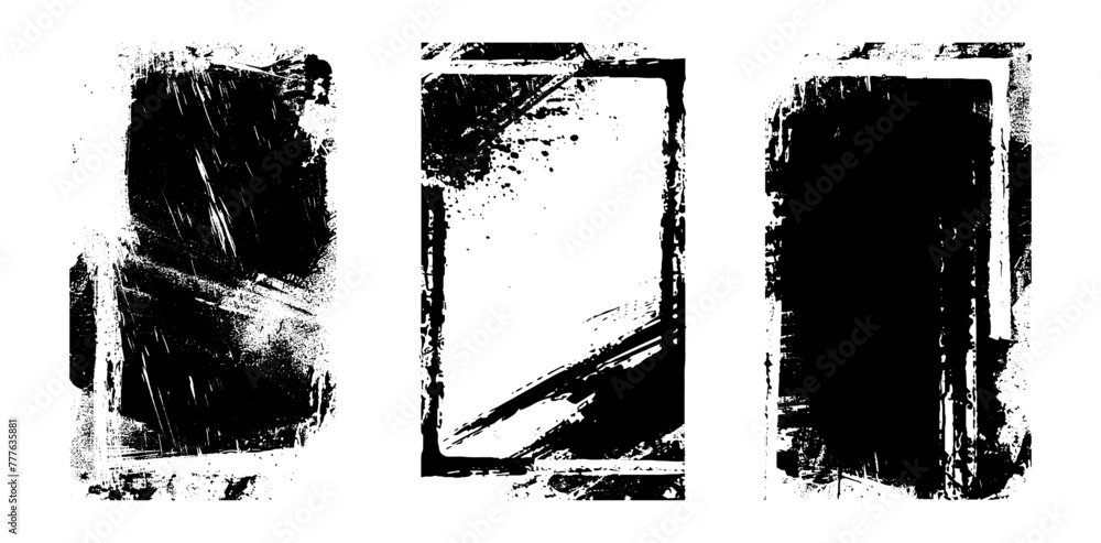 Realistic photo frame texture overlay, worn paper effect. Old vintage ...