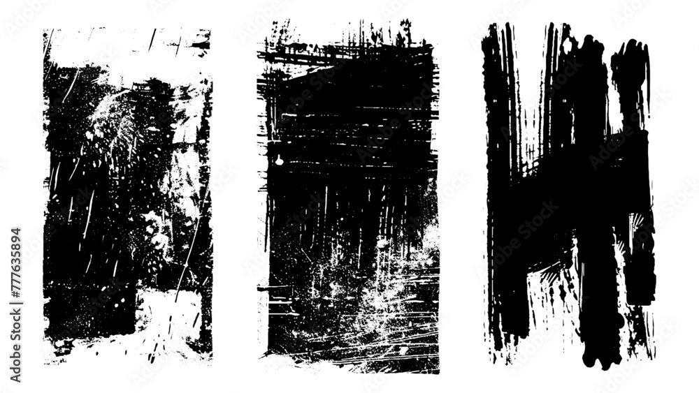 textures set stamp with grunge effect. Old damage Dirty grainy and ...