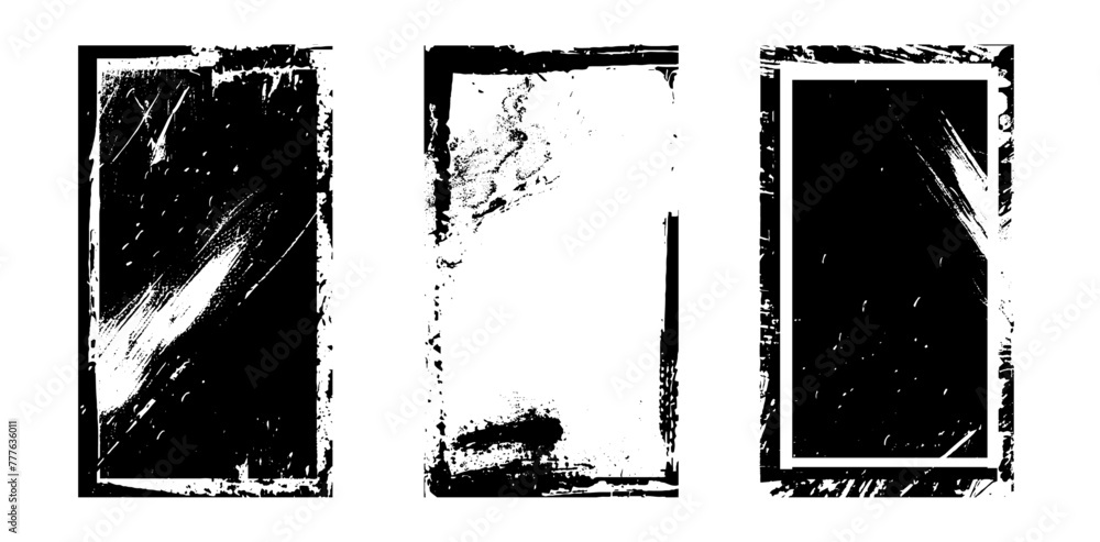 Realistic photo frame texture overlay, worn paper effect. Old vintage ...