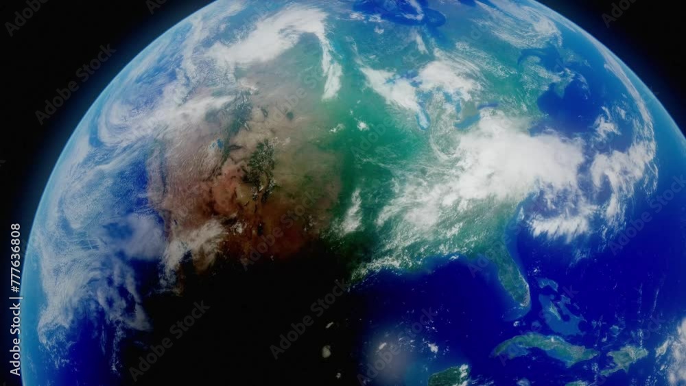A 3d planet earth simulation concept, visualizing the April 8th, 2024 ...