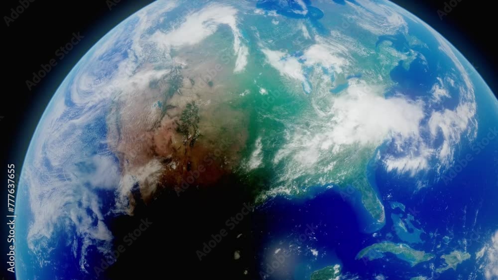 A beautiful 3d planet earth animation concept, visualizing the April ...