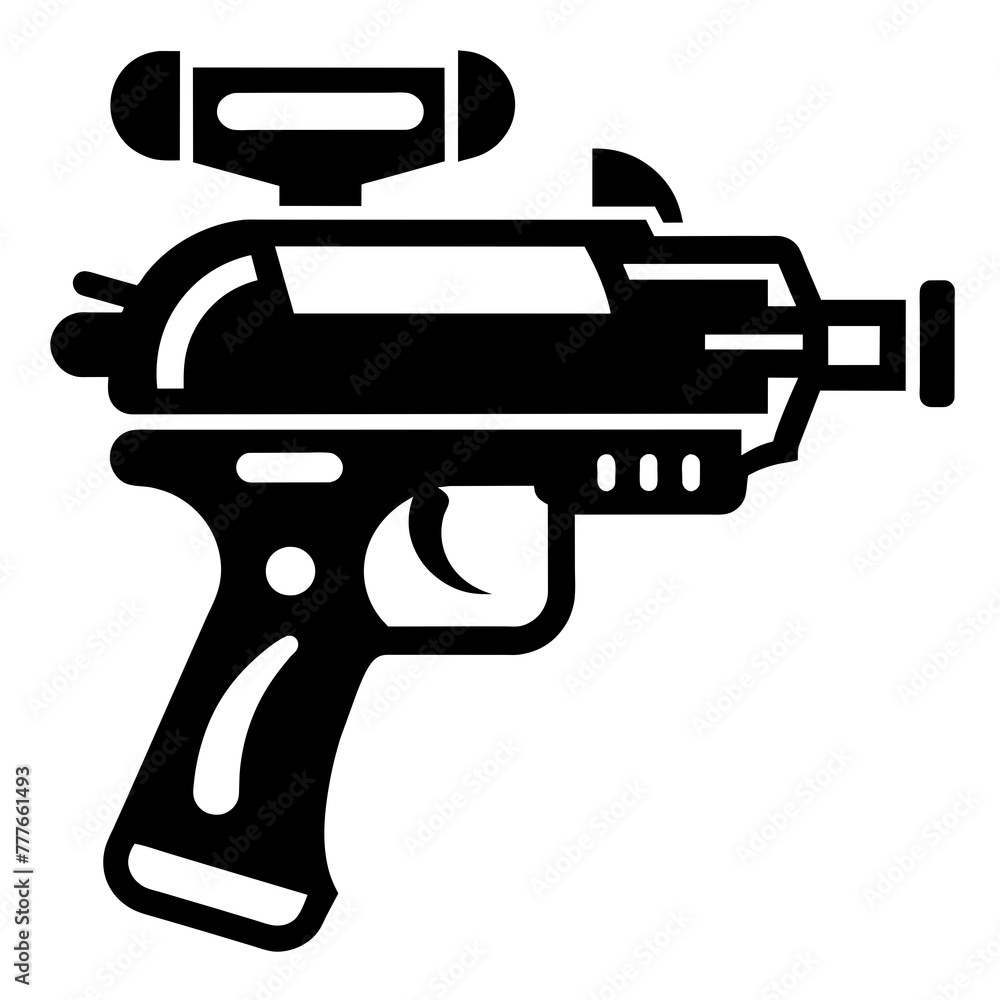 Vector, Water Gun silhouette, laser cut, white background Stock Vector ...