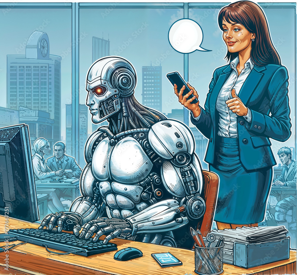 ai, robot, office, LLM, work, automation, ChatGPT, supervisor ...