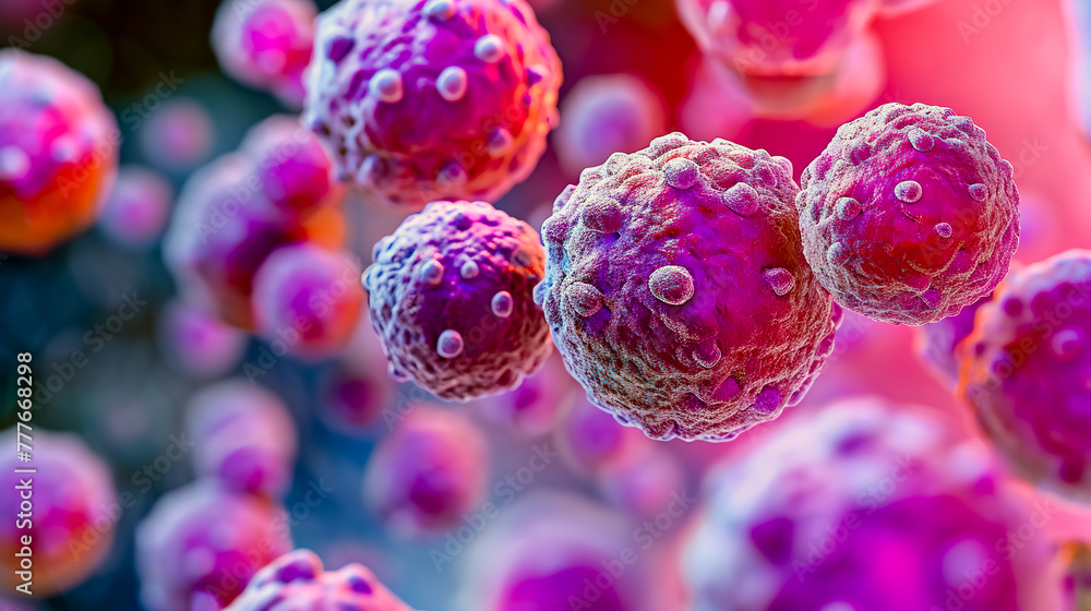 Staphylococcus (staph) is a group of bacteria under the microscope. 3d ...