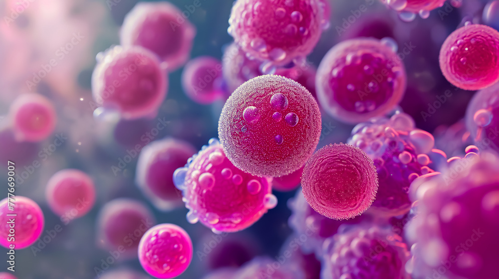 Staphylococcus (staph) is a group of bacteria under the microscope. 3d ...