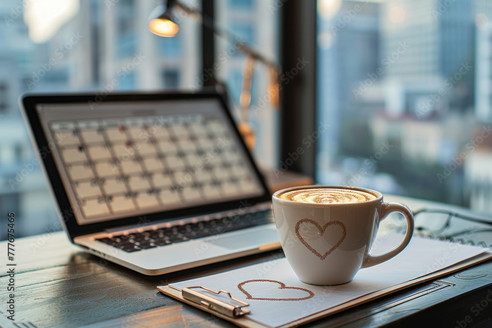 Contemporary Office Desk Scene, secretary and assistant day, at the ...