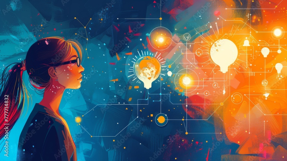 mind map bursting with interconnected concepts and ideas, illustrating ...