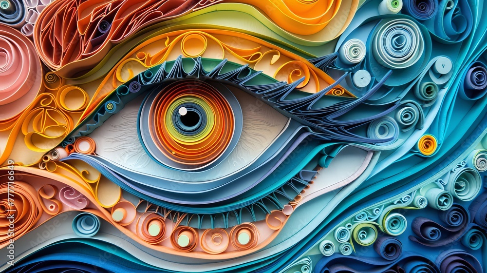 quilling paper art that incorporates optical illusions, using geometric ...