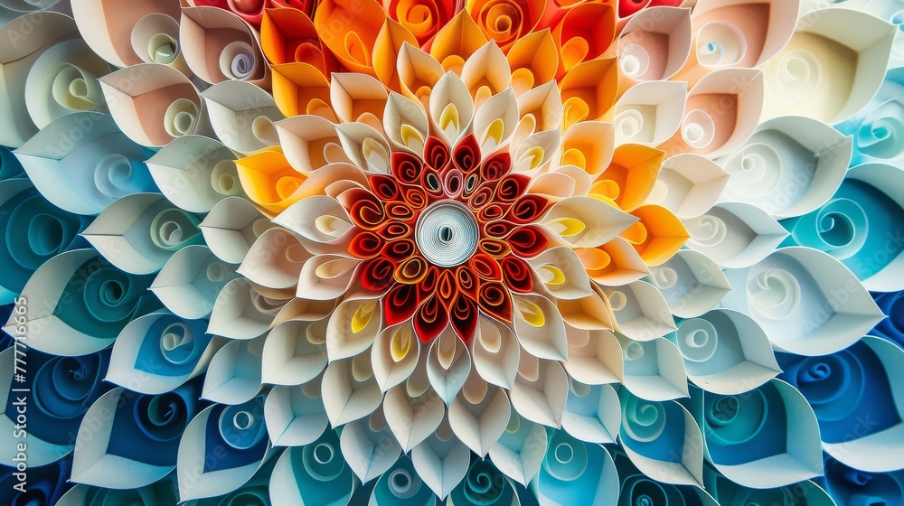 quilling paper art that incorporates optical illusions, using geometric ...