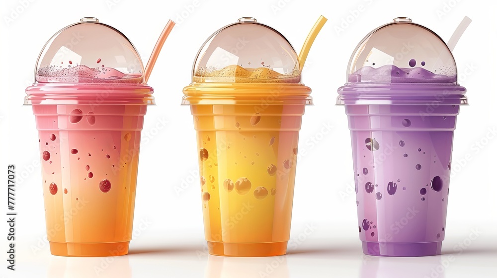 Illustration of a clear plastic cup with a sphere dome cap and a ...