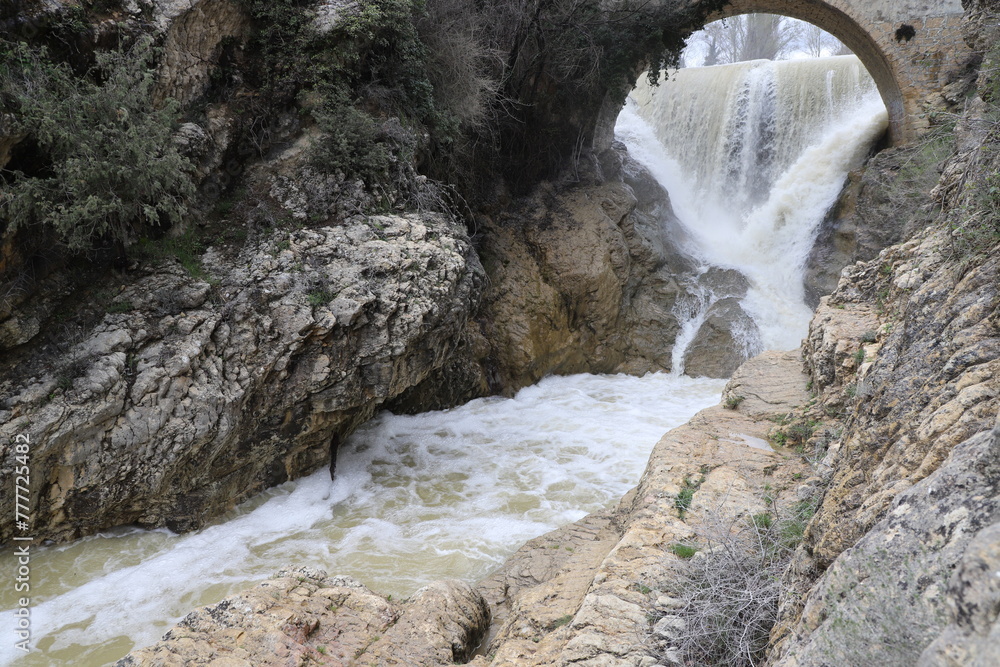 cascade du Lauzon à Lurs, en crue Stock Photo | Adobe Stock