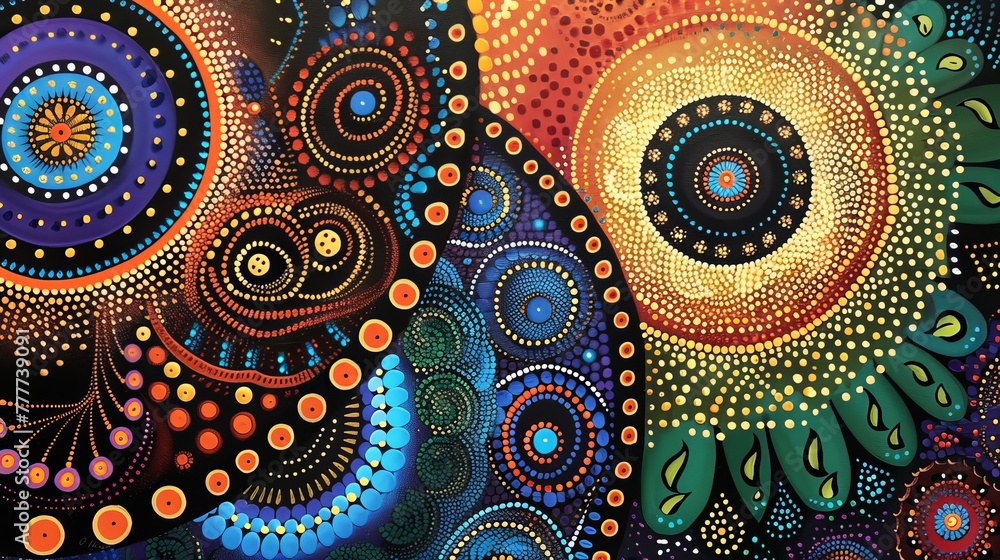Aboriginal dot painting combines with the ancient art of mandalas. This ...